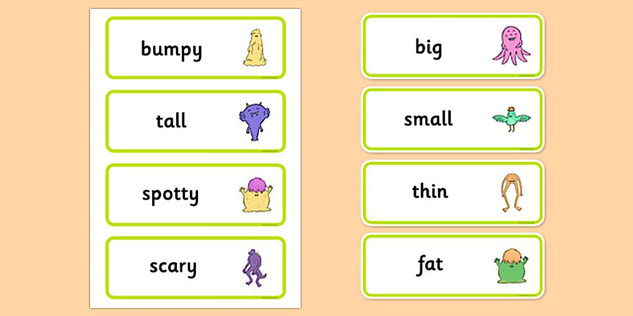 Dyslexic Alien Adjective Word Cards (teacher made) - Twinkl