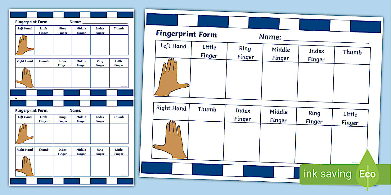 Police Fingerprint Cards (teacher made) - Twinkl