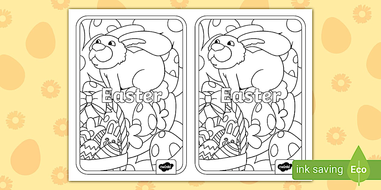 Easter Colouring Card Inserts (teacher made) - Twinkl