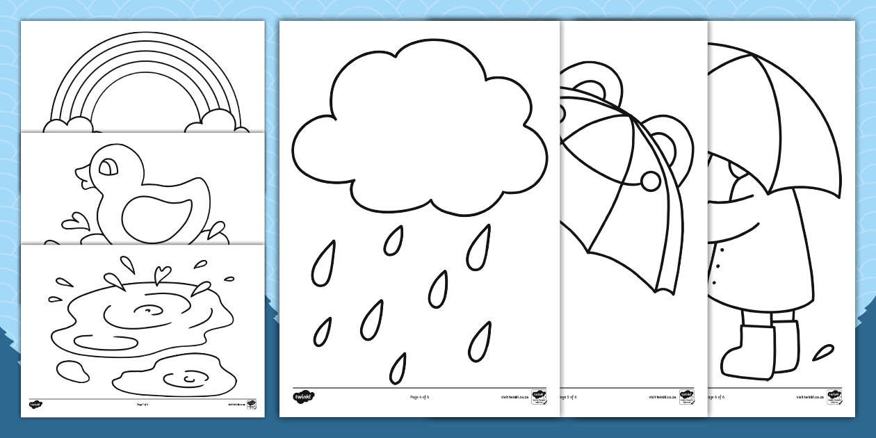 My First Rainy Day Colouring Pack (teacher made) - Twinkl