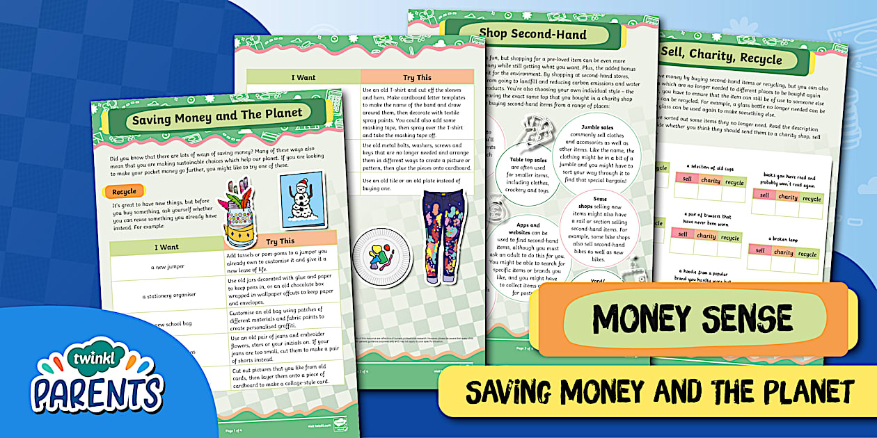 Money Sense: Saving Money and The Planet (Ages 5 - 11)