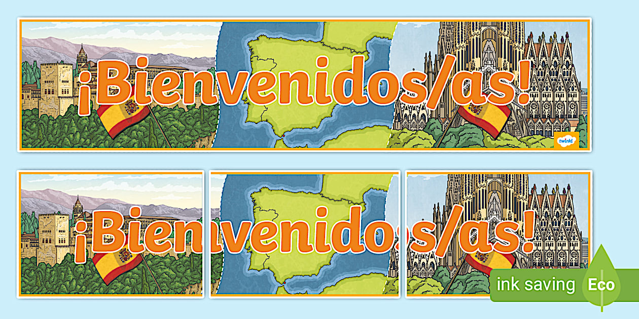 👉 ¡Bienvenidos/as! Welcome Banner - Twinkl