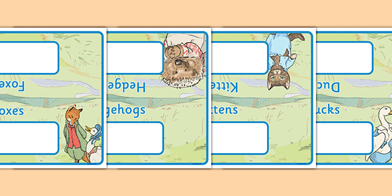 Editable Beatrix Potter Table Signs (teacher made) - Twinkl