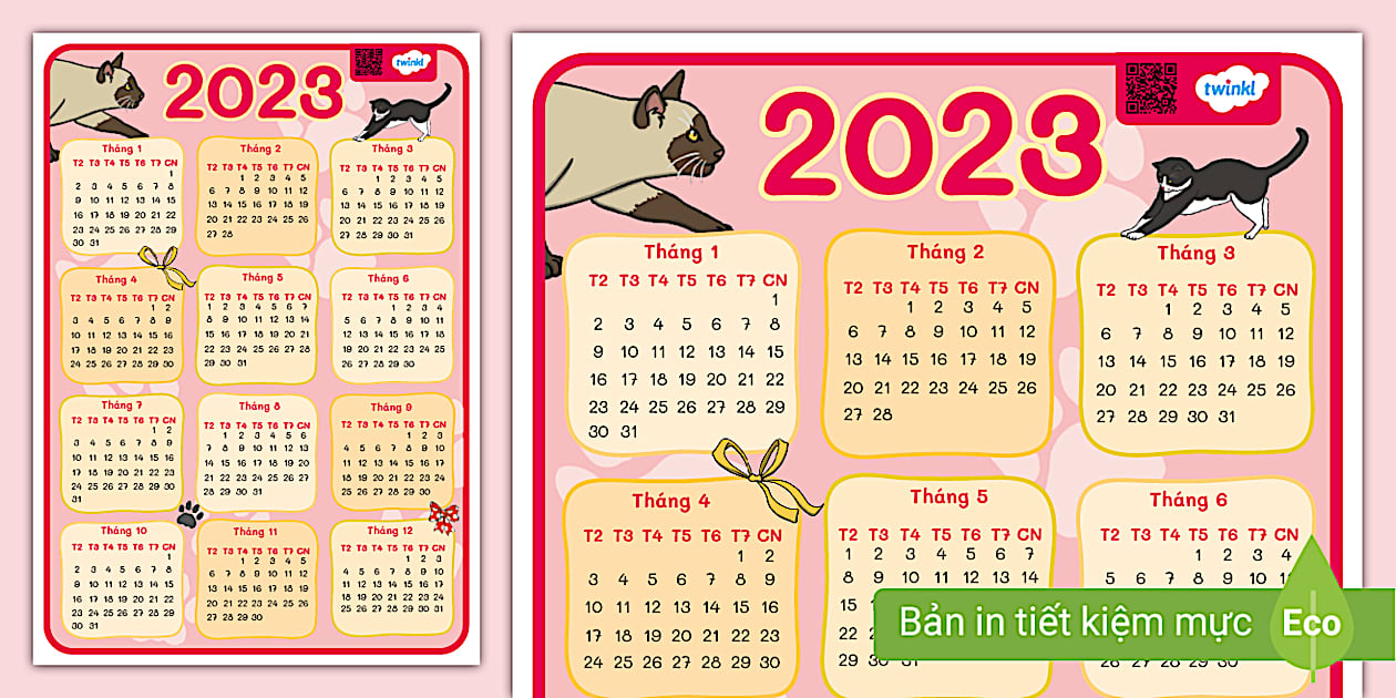 Lịch năm 2023 Quý Mão (Hecho por educadores) - Twinkl