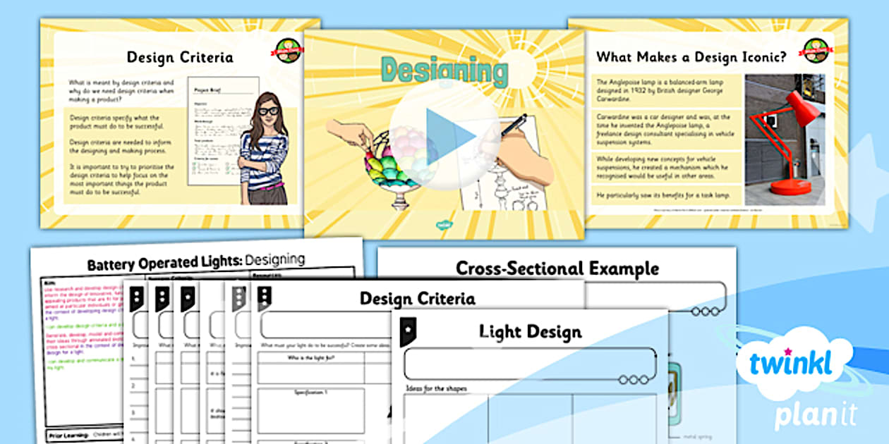 DT: Battery Operated Lights Unit: Designing LKS2 Lesson Pack 4