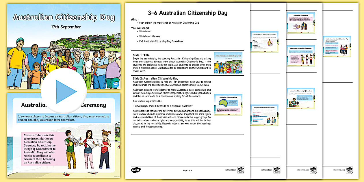 3-6 Australian Citizenship Day Assembly Pack (teacher made)
