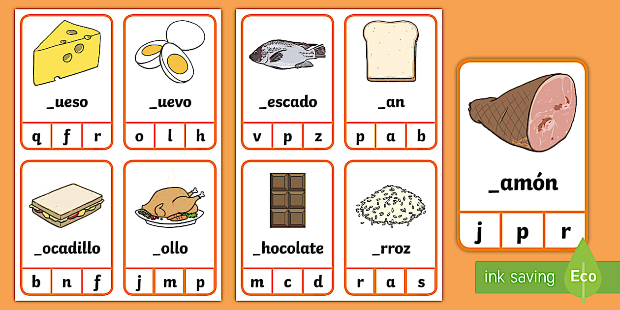 Food Peg Game - Spanish (teacher made) - Twinkl
