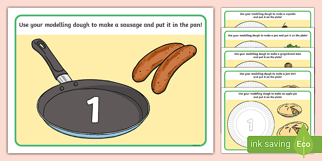 Food Counting Modelling Dough Mats (teacher made) - Twinkl