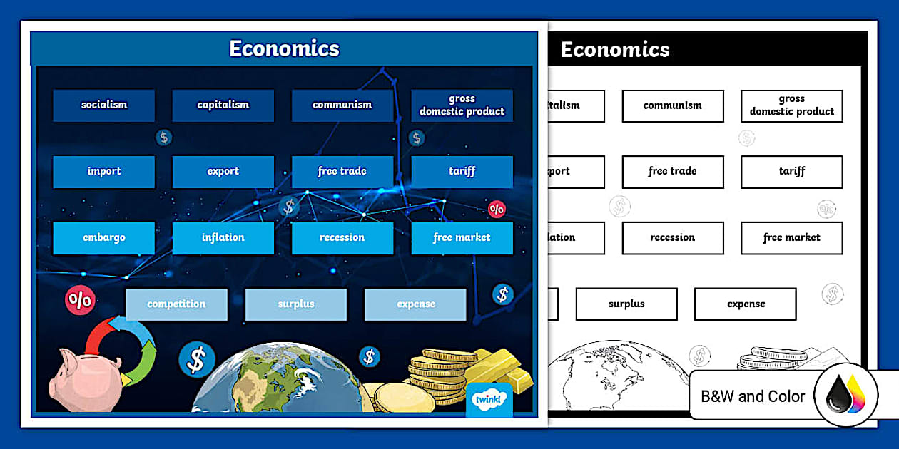 Eighth Grade Economics Vocabulary Mat (teacher made)
