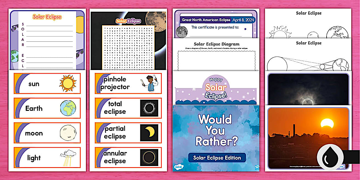 Solar Eclipse Activity Pack (teacher made) - Twinkl