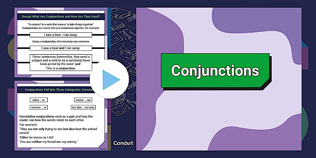 Literacy Lesson: Conjunctions (professor feito) - Twinkl