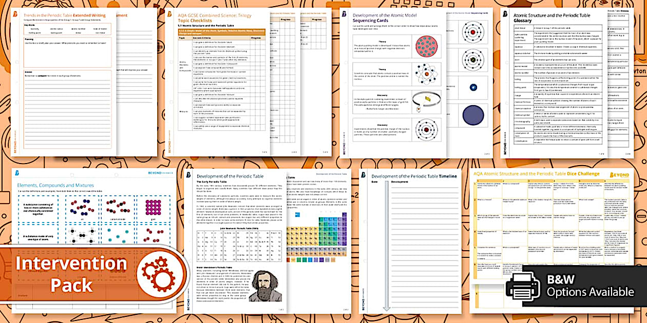 Atomic Structure and the Periodic Table Intervention Pack