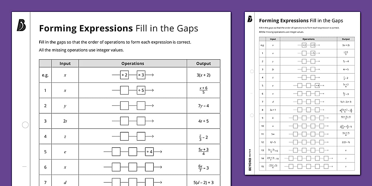 👉 Fill in the Gaps - Forming Expressions - Twinkl