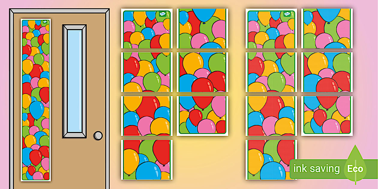 Balloon Vertical Door Banner (teacher made) - Twinkl