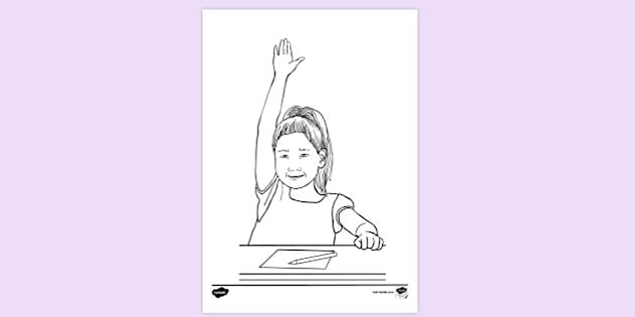 Child in Classroom Colouring - Colouring Sheets - Twinkl