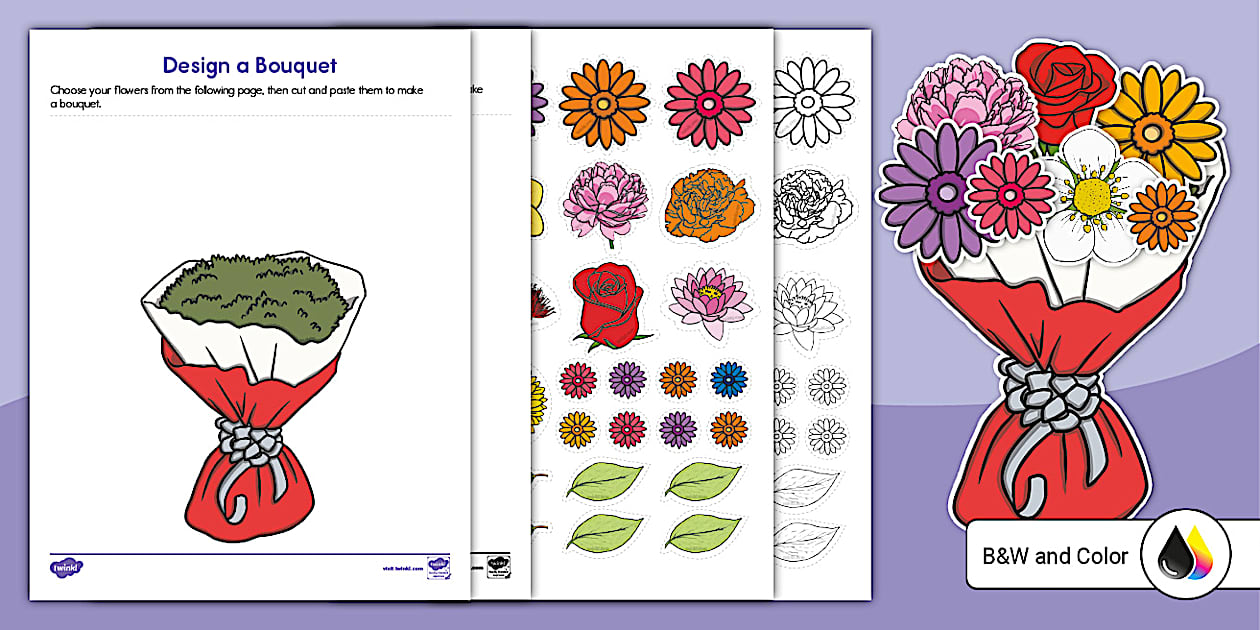 Flower Shop Dramatic Play Design a Bouquet Cut and Paste