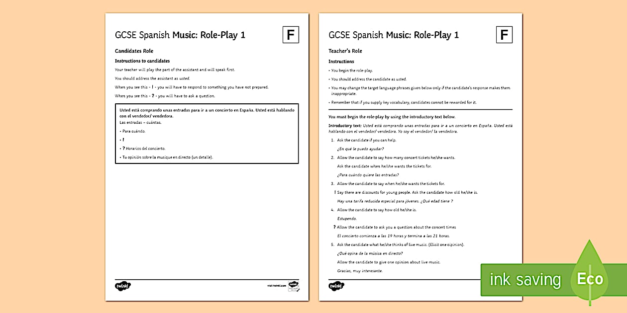 Music 1 Foundation Tier Role Play (teacher made) - Twinkl