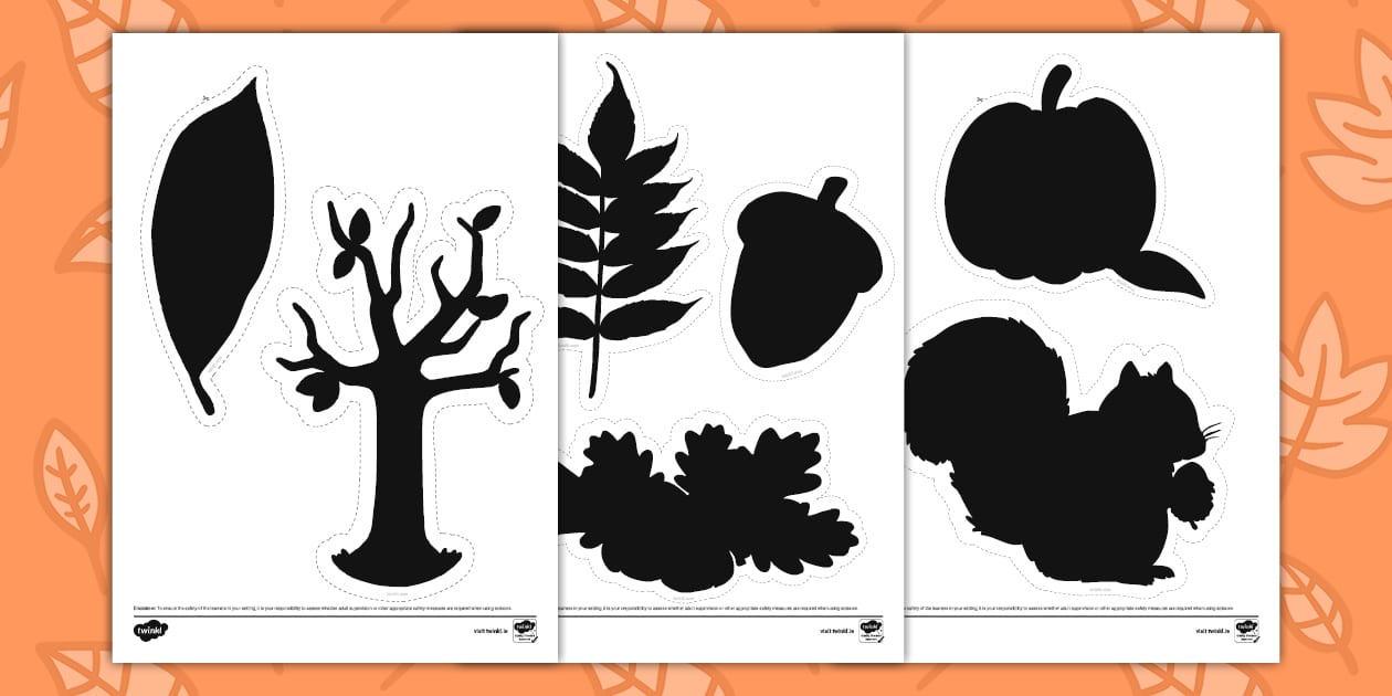 Autumn Images Silhouette Cut-Outs (teacher made) - Twinkl