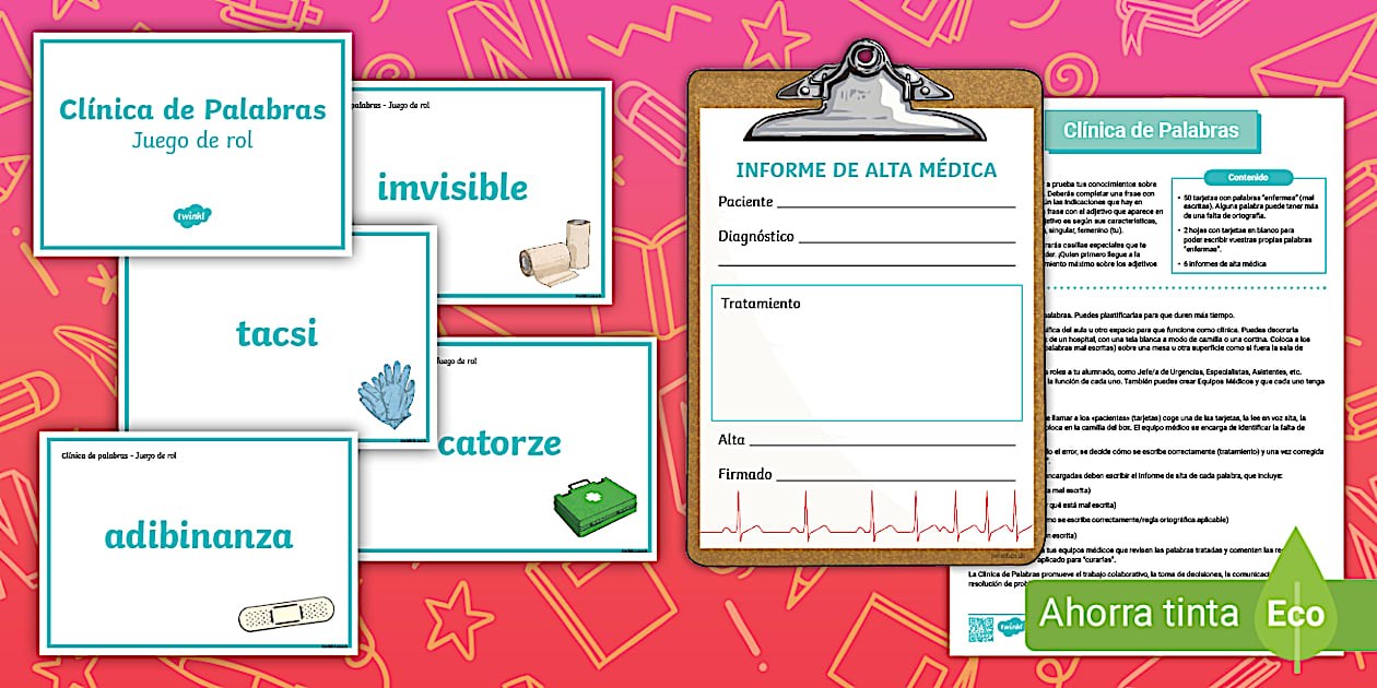Clínica de palabras para mejorar la ortografía - Twinkl