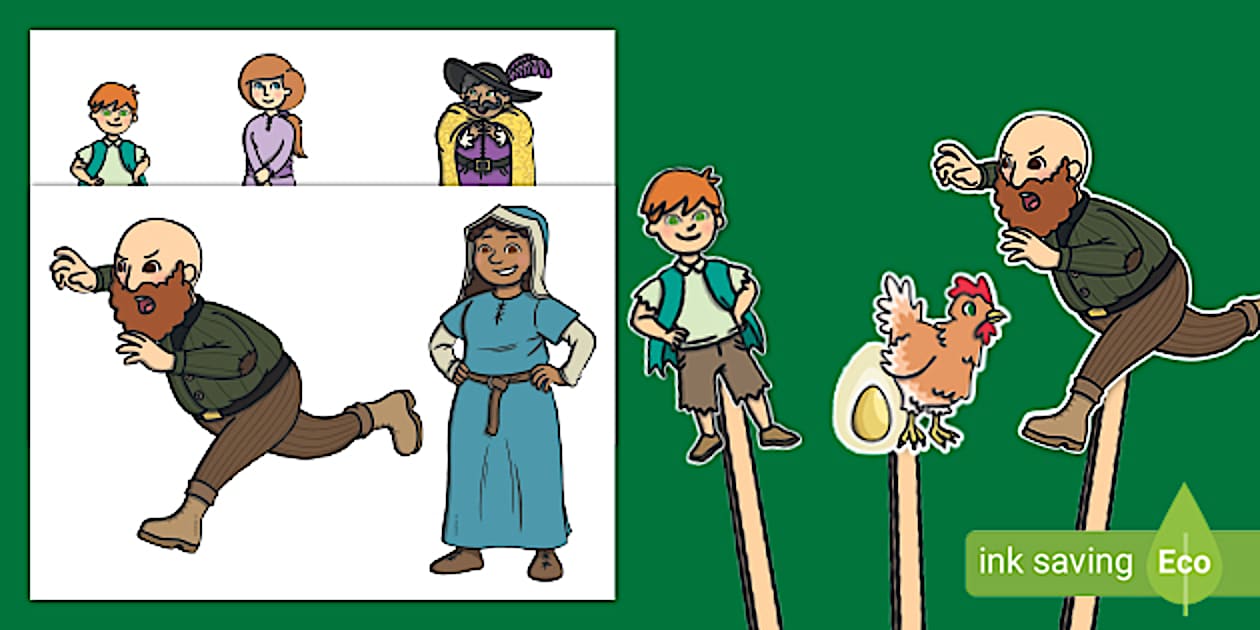 Jack and the Beanstalk Stick Puppets - Teaching Resource - Twinkl