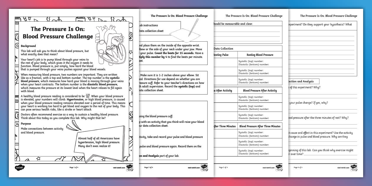 The Pressure Is On: Blood Pressure Science Lab for 6th-8th