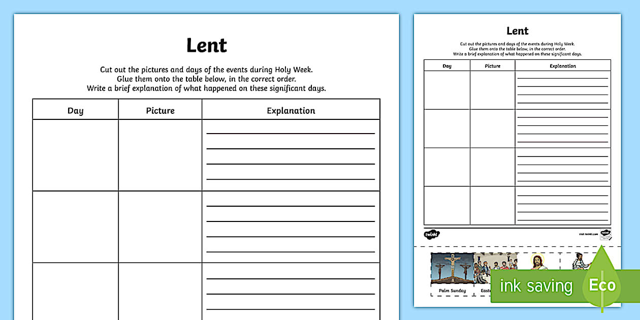 Lent Worksheet / Worksheet-Australia (teacher made) - Twinkl