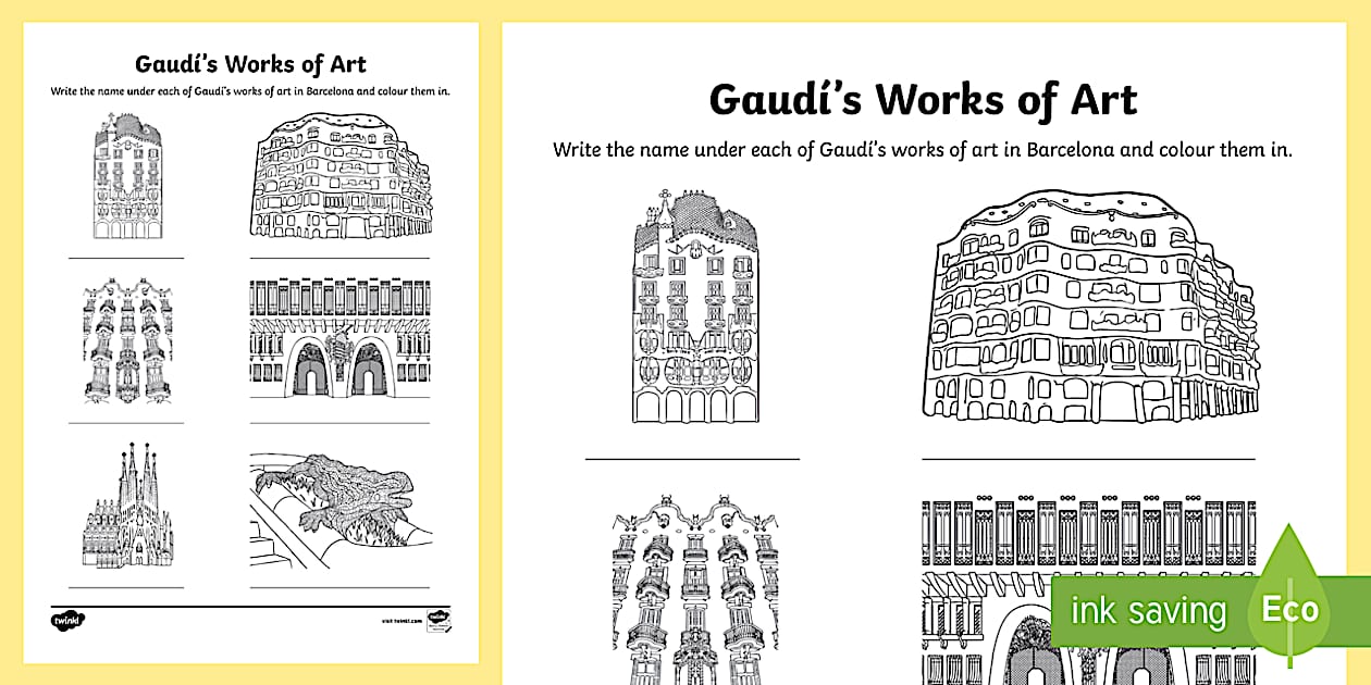 Gaudí's works of art Worksheet / Worksheet (teacher made)