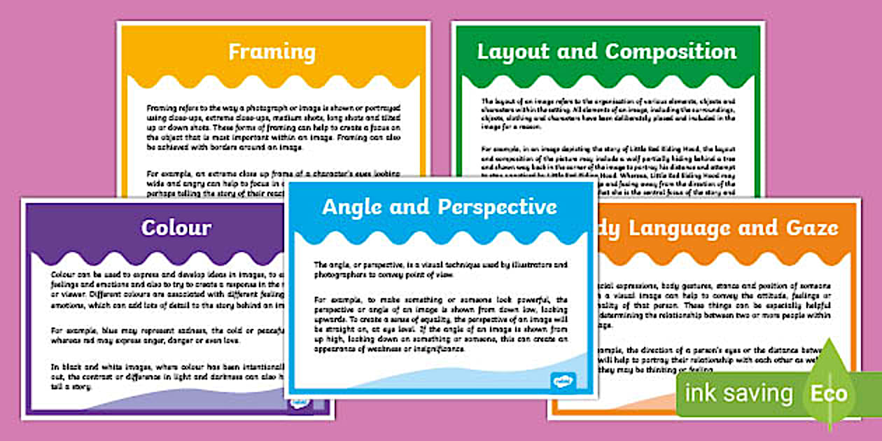 Visual Techniques Display Posters For Visual Literacy
