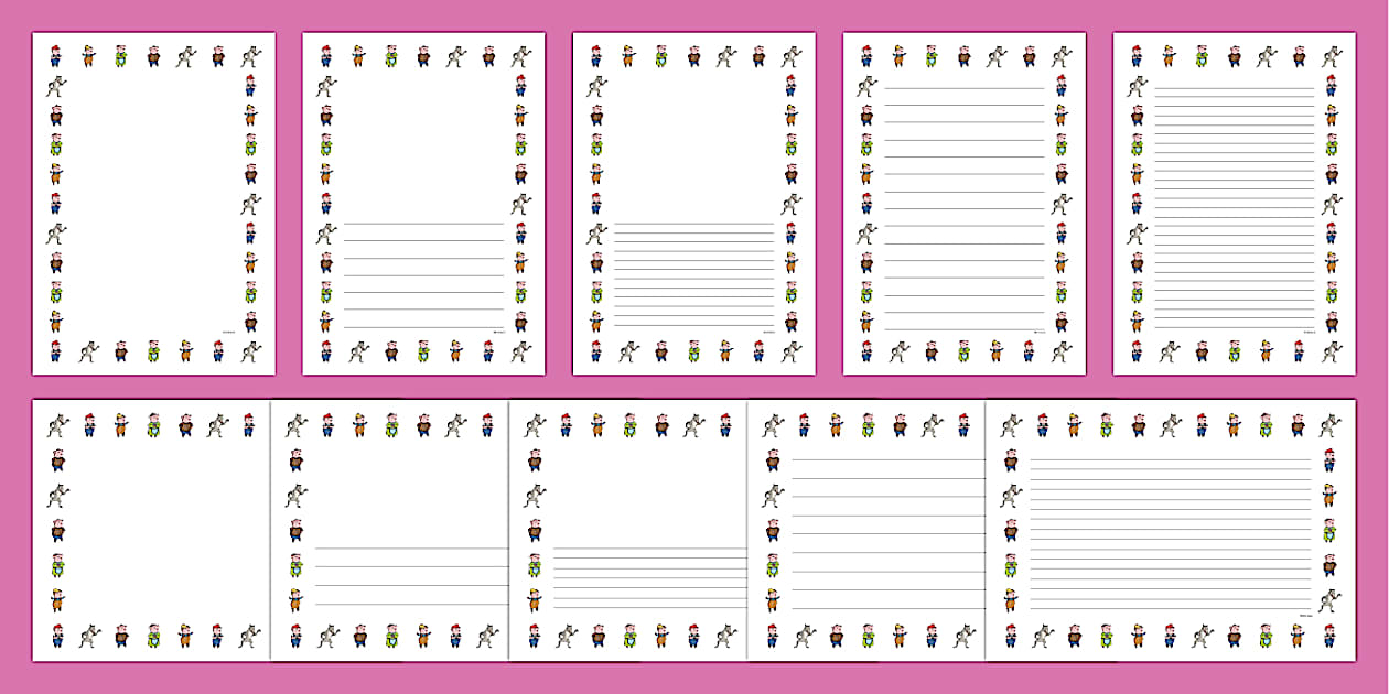 The Three Little Pigs Page Borders (teacher made) - Twinkl