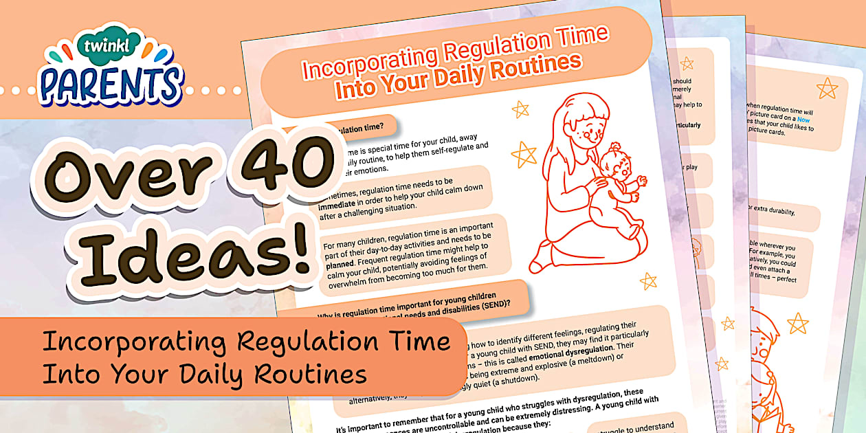 Early Years Regulation Time Activity Cards and Parent Guide