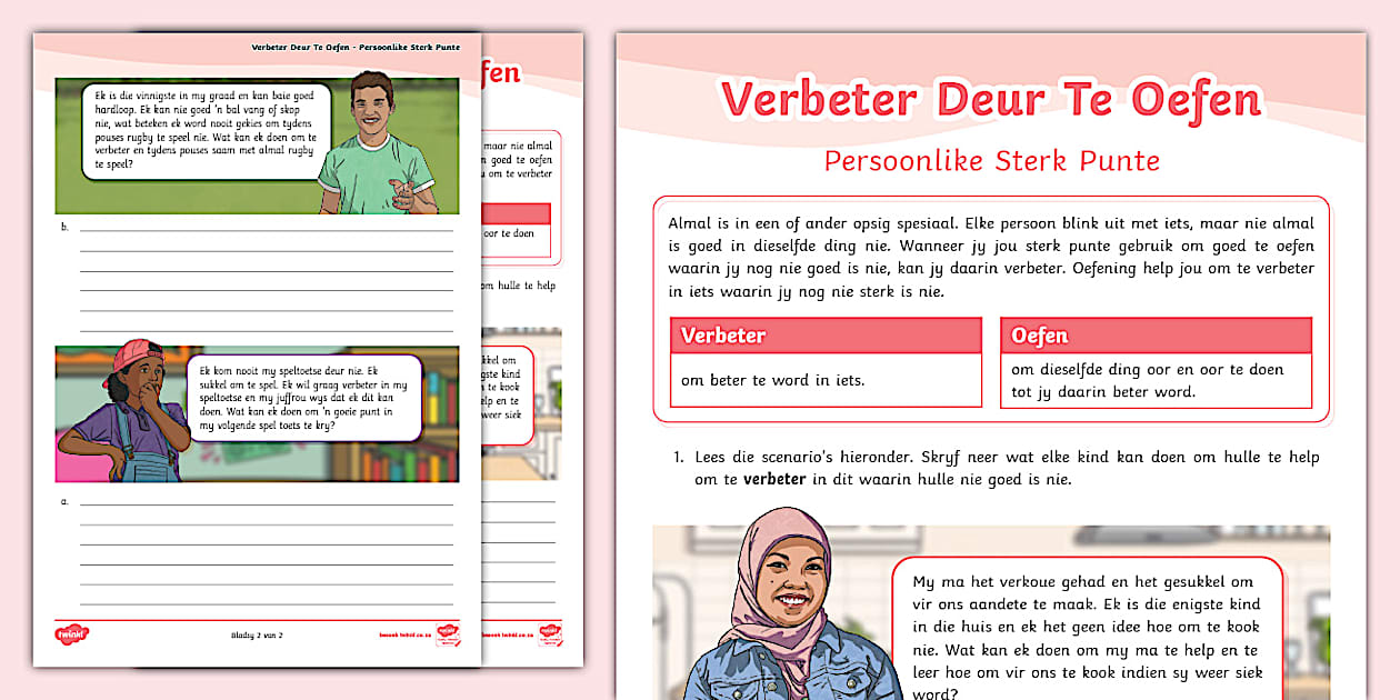 Verbeter Deur Te Oefen: Persoonlike Sterk Punte - Aktiwiteit