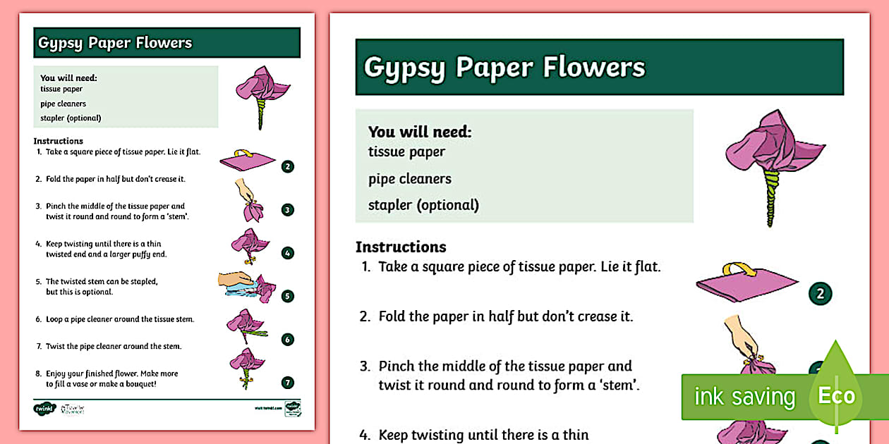 Gypsy, Roma, Traveller History Month Paper Flowers Craft,craft ideas gypsy