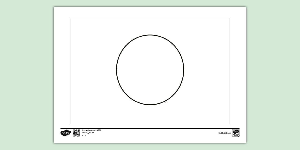 Japan Flag Colouring (teacher made) - Twinkl