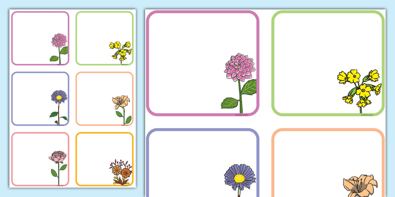 Blumen - Namensschilder (teacher made) - Twinkl