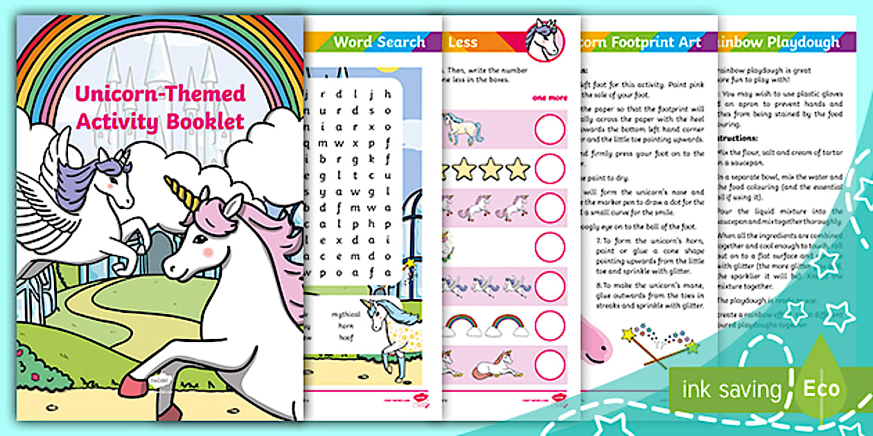 Unicorn-Themed Activity Booklet | Parents Resource - Twinkl