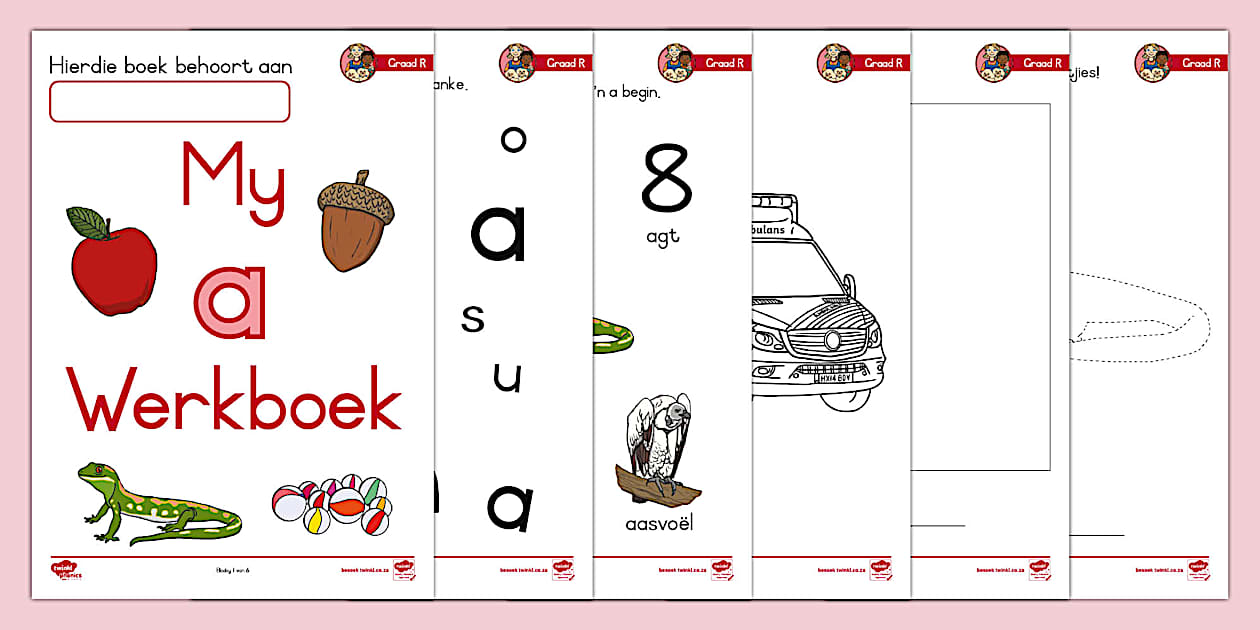 Graad R Klanke Werkboek a woorde in Afrikaans (teacher made)