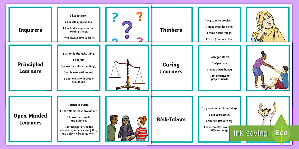 Editable PYP Matching Cards - IB PYP Learner Profile Resources
