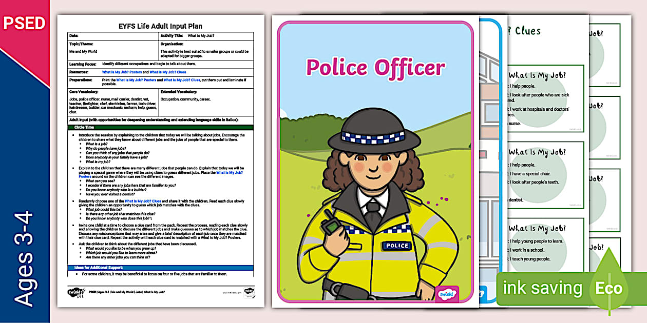PSED What Is My Job? Adult Input Plan and Resource Pack