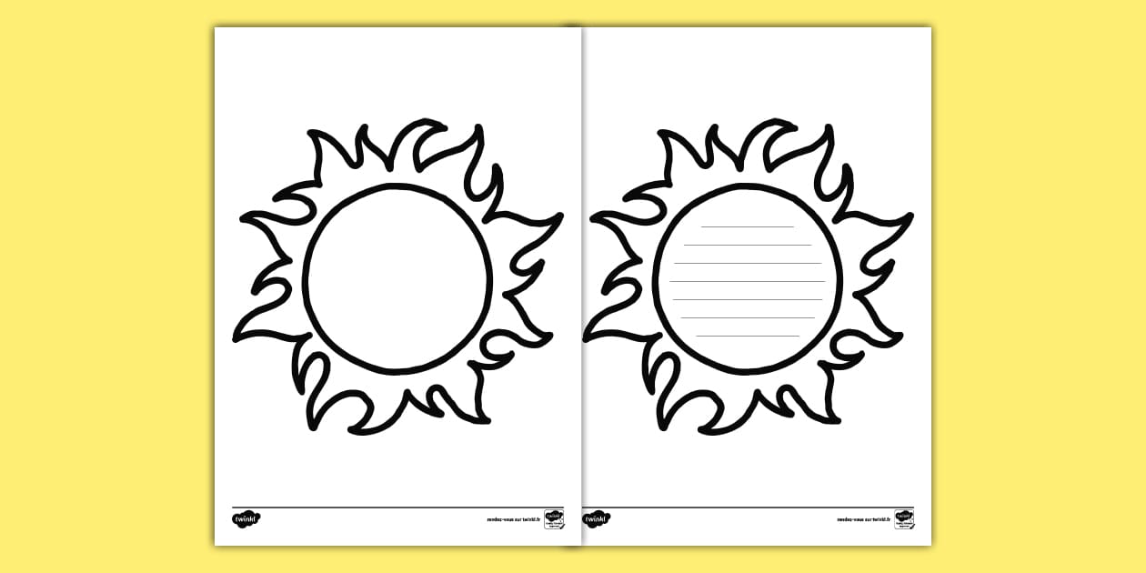 Modèle d'écriture : Le soleil - Twinkl Ecrire - Twinkl