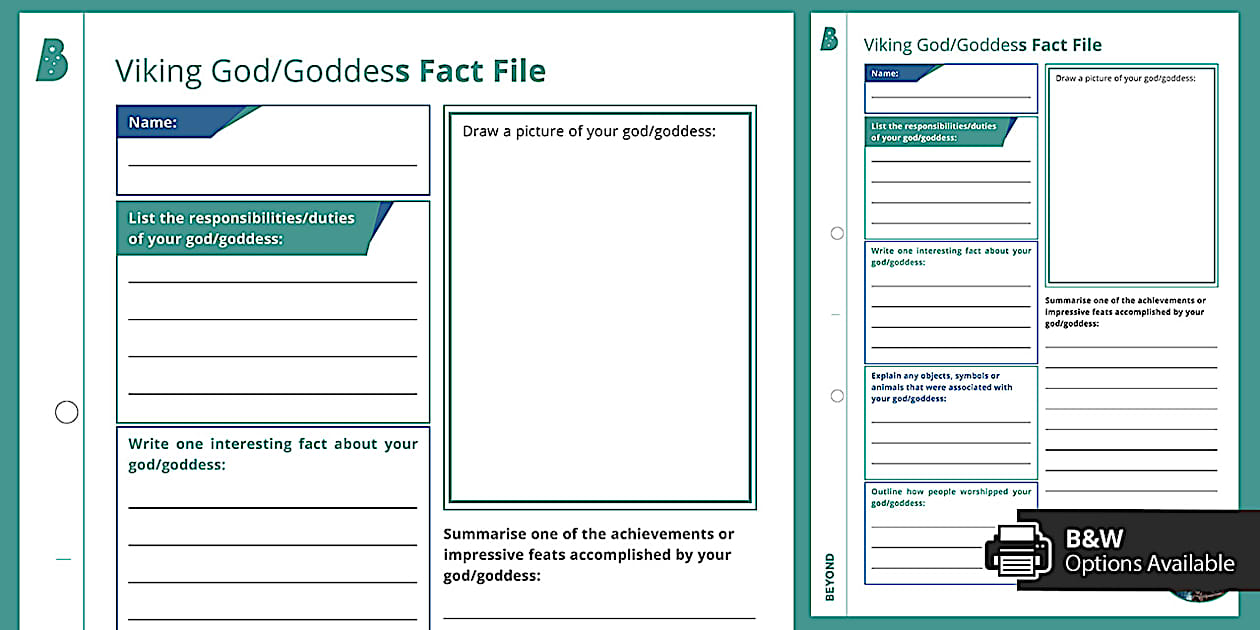 Viking God/Goddess Fact File (teacher made) - Twinkl