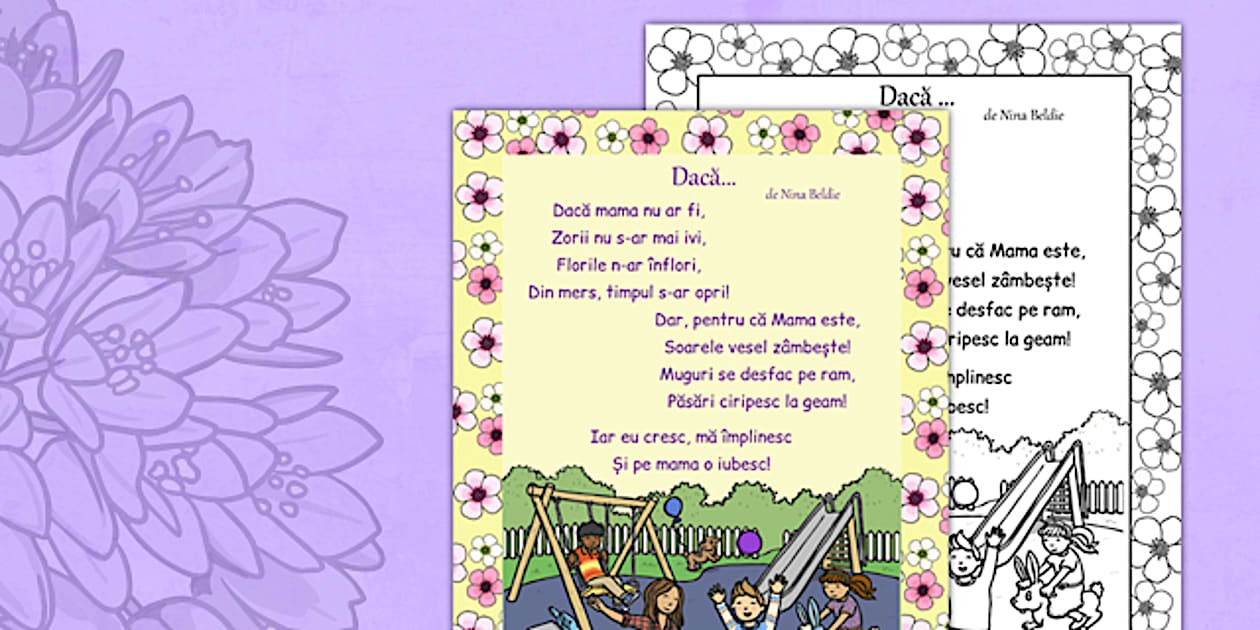 Black and White Poezie Daca Mama Nu Ar Fi Nina Beldie