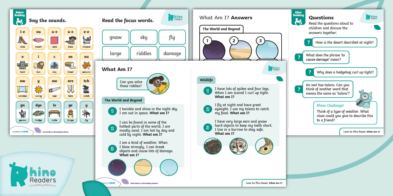 Rhino Readers Intervention: What Am I? (Level 6a) - Twinkl