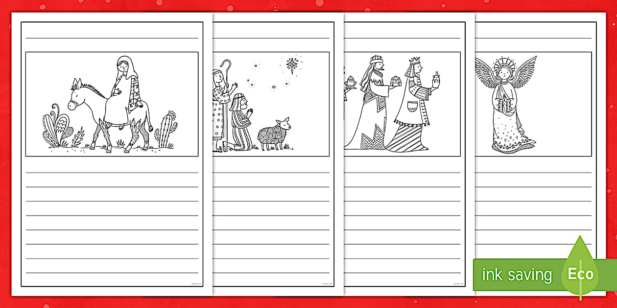 Nativity Christmas Mindfulness Writing Frames Pack - Twinkl