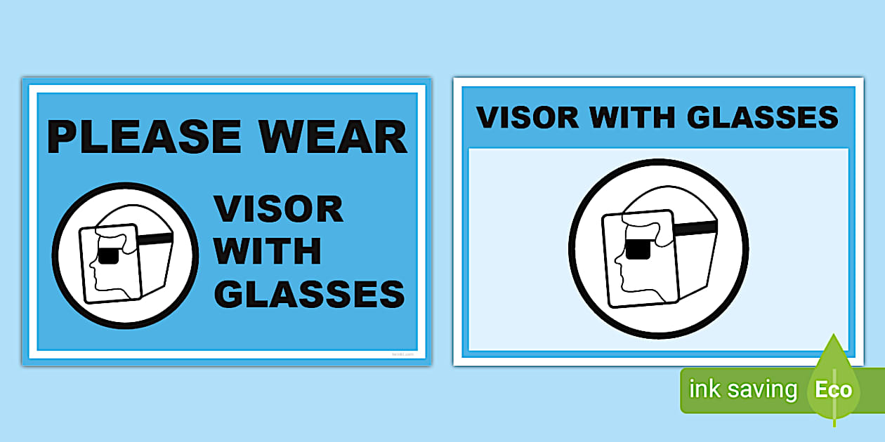 Visor with Glasses Signage – Signs – Twinkl Resources