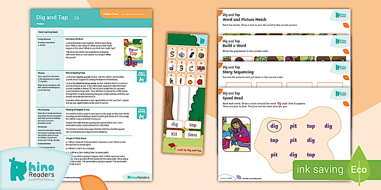 2a Dig and Tap: Resource Pack - Twinkl Rhino Readers