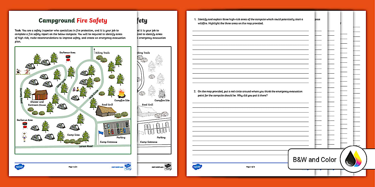 Campground Fire Safety Task (teacher made) - Twinkl