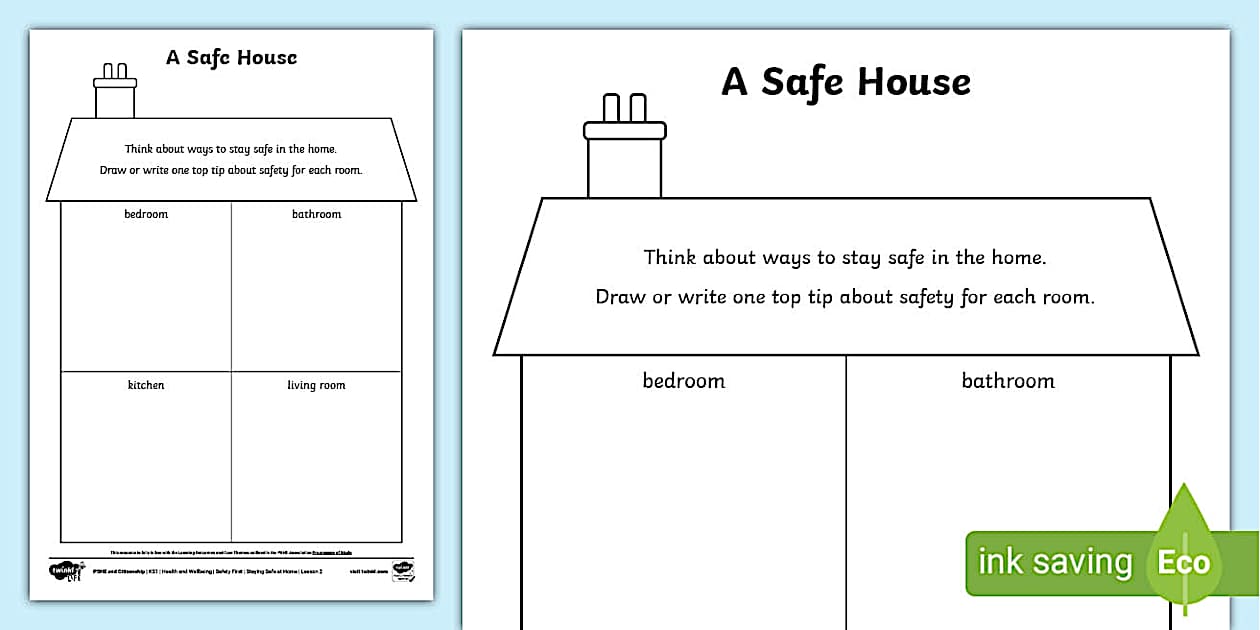 Staying Safe at Home Activity Sheet (teacher made) - Twinkl