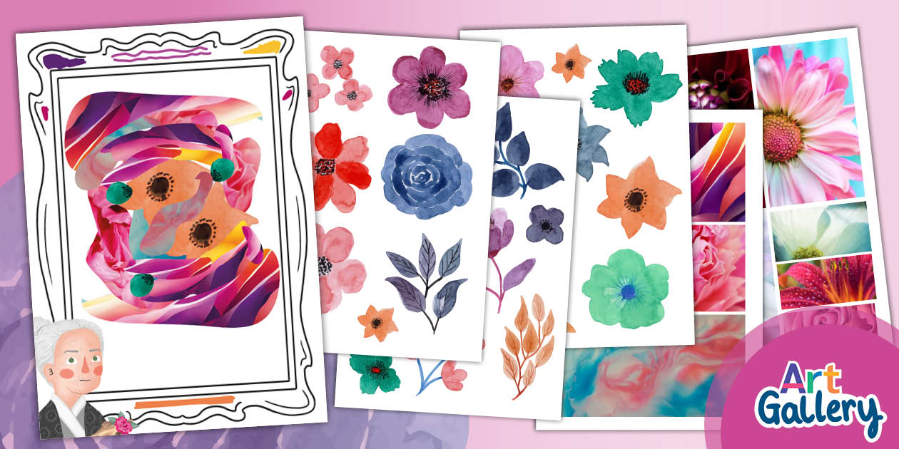 Georgia O'Keeffe Inspired Collage Activity