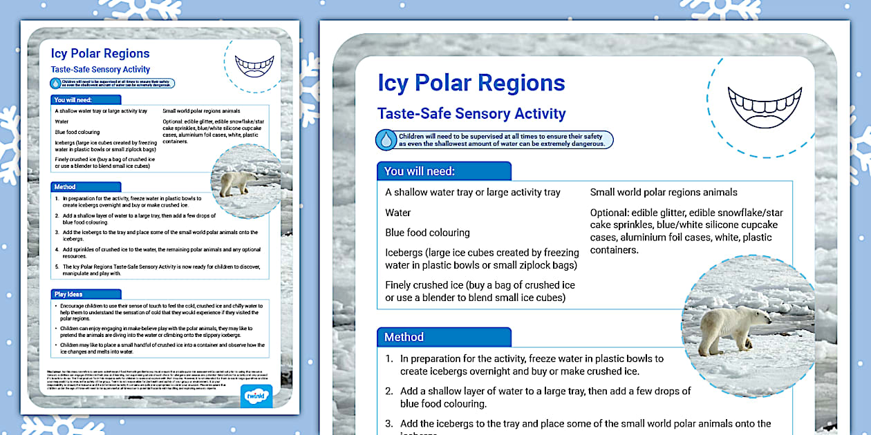Icy Polar Regions Taste-Safe Sensory Activity - Twinkl