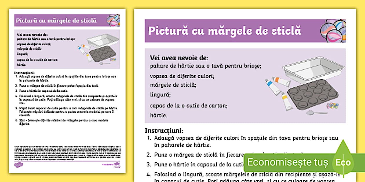 AVAP Pictură cu mărgele de sticlă – Activitate practică